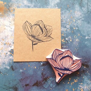 Magnolia Rubber Stamp, Garden Flower Ephemera, Cardmaking Handmade ...