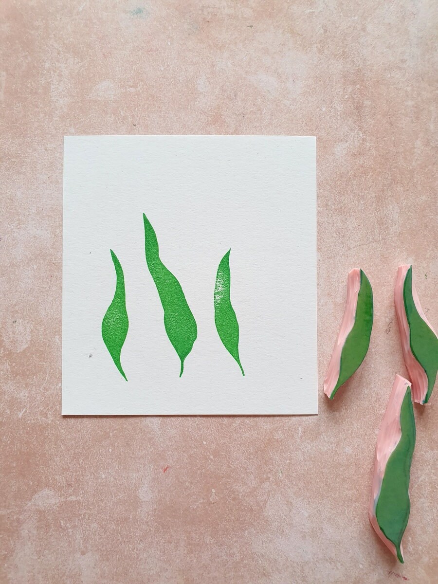 Leafs rubber stamp set of 3 leaves stamps for scrapbooking | Etsy