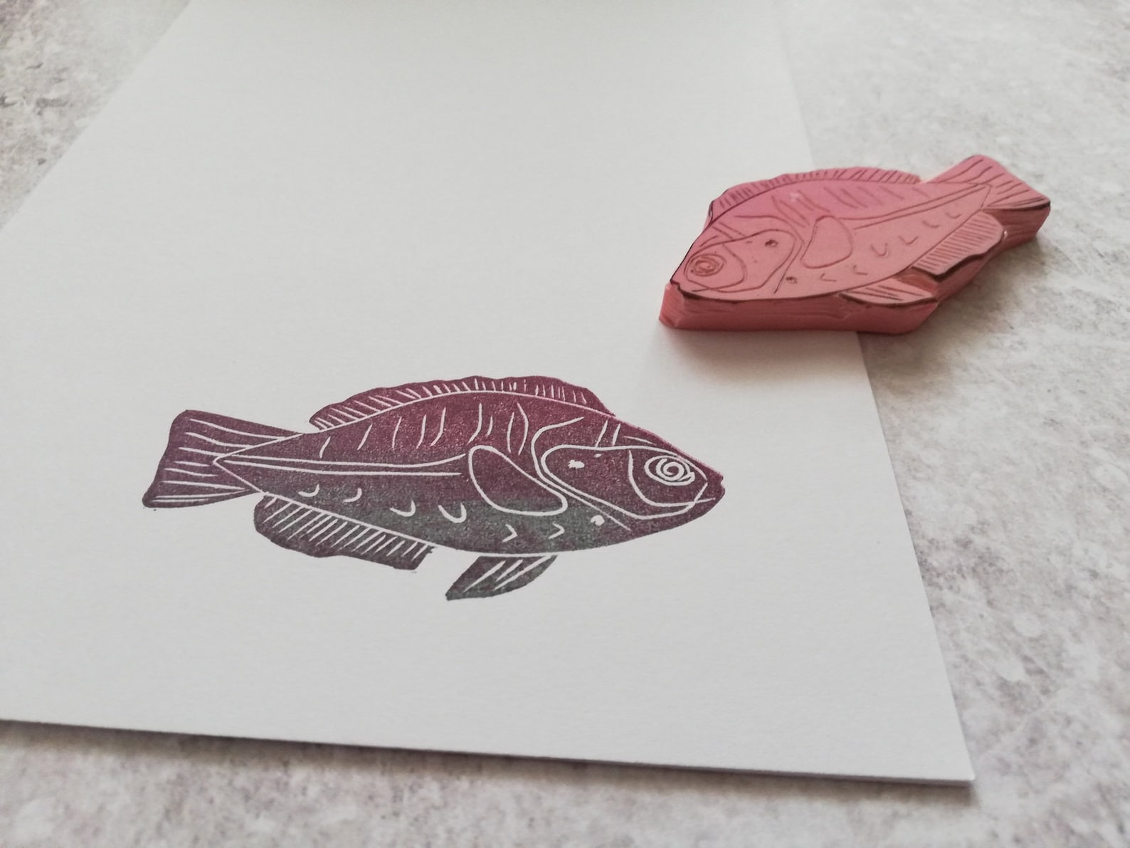 Fish Rubber Stamp, Sea Life Stamp for Journals, Gift for Dad, Grandpa ...