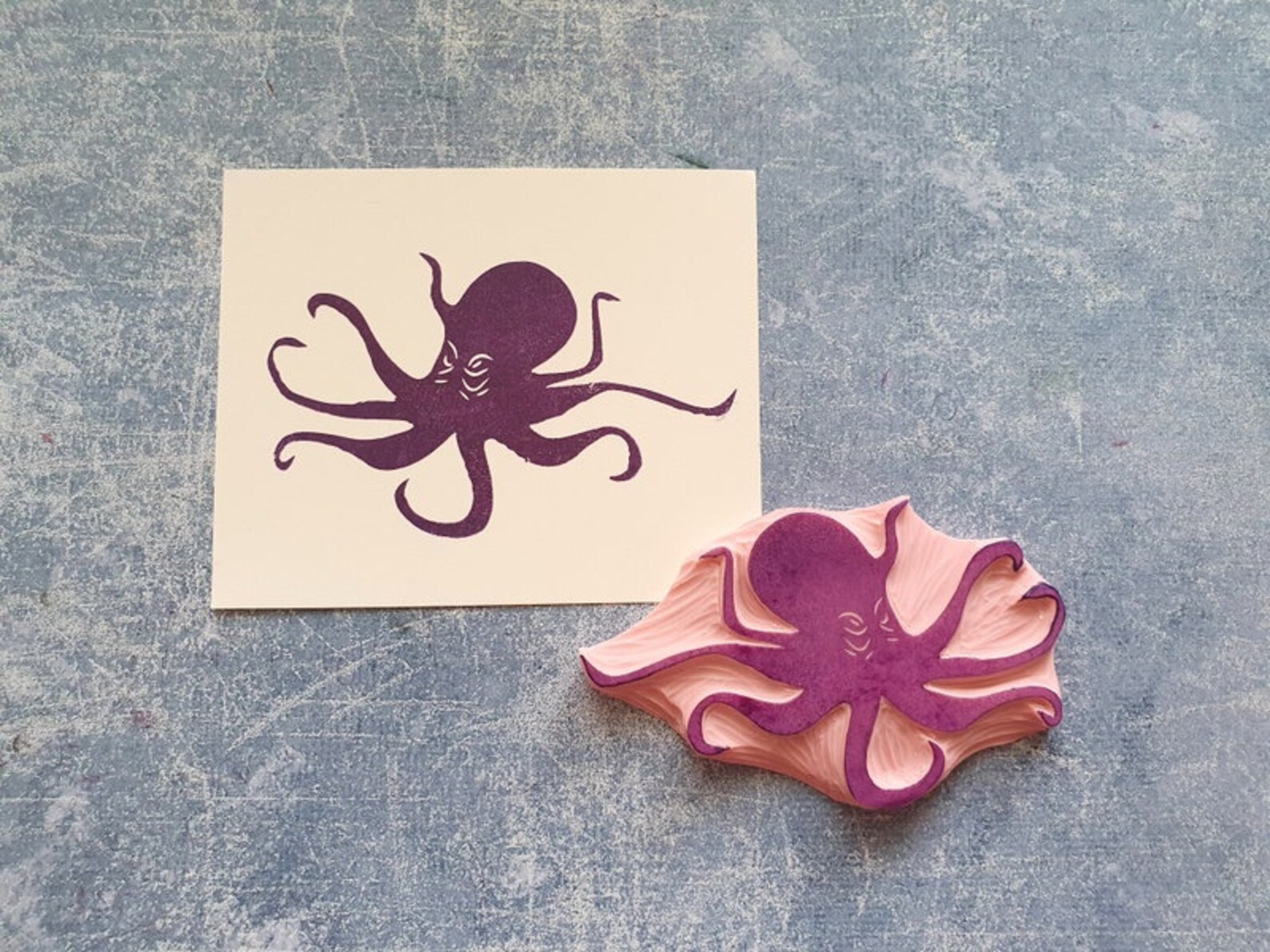 Octopus Rubber Stamp for Scrapbooking, Ocean Animal Stamp for Bullet ...