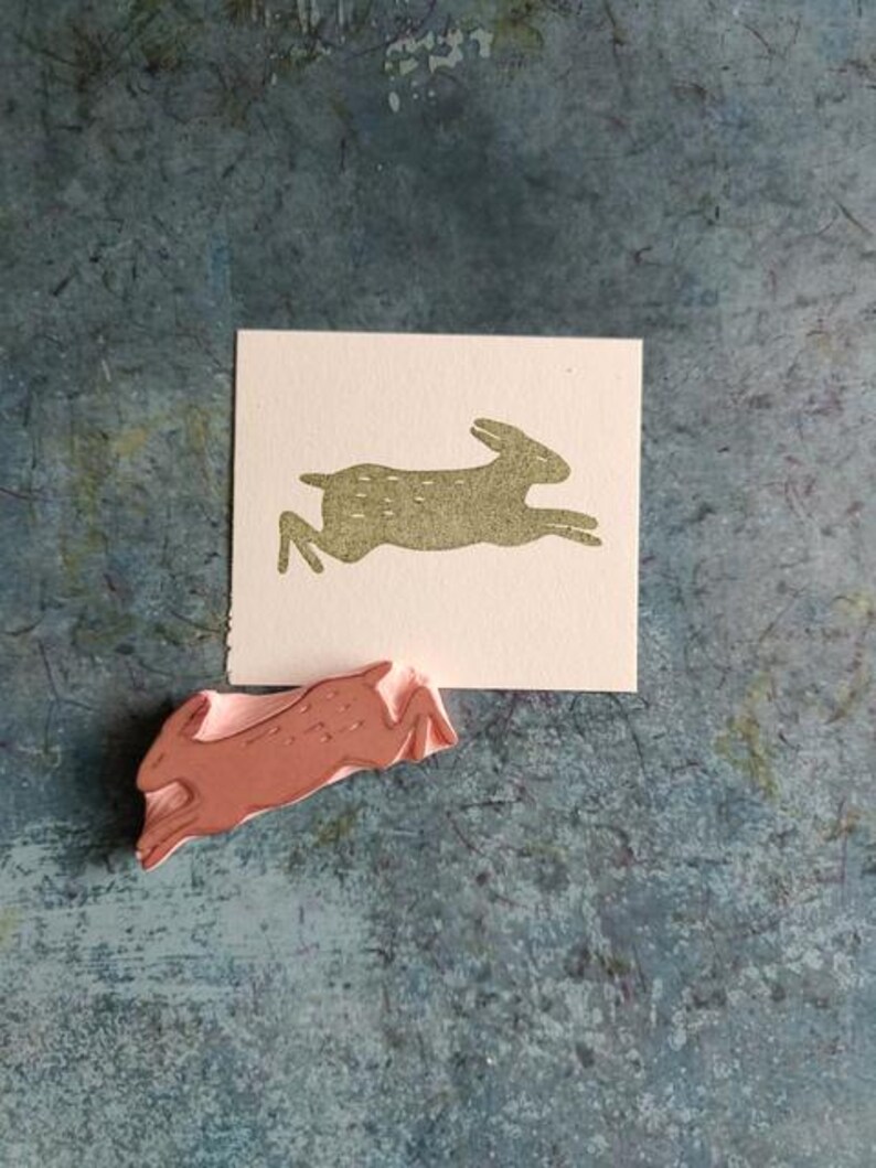 Rabbit Stamp for Craft Lovers, Hare Stamp for Artistic Easter Cards ...