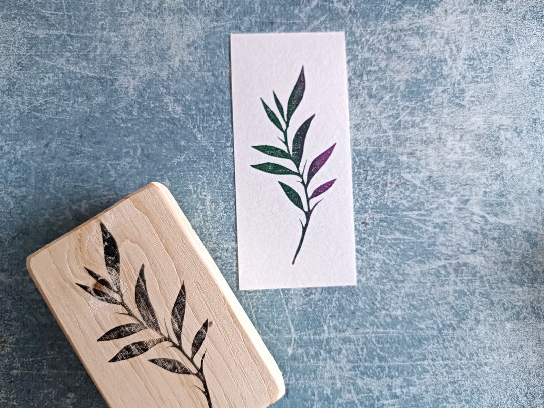Leaf Rubber Stamp for Journaling, Decorative Stamp for Scrapbooking ...