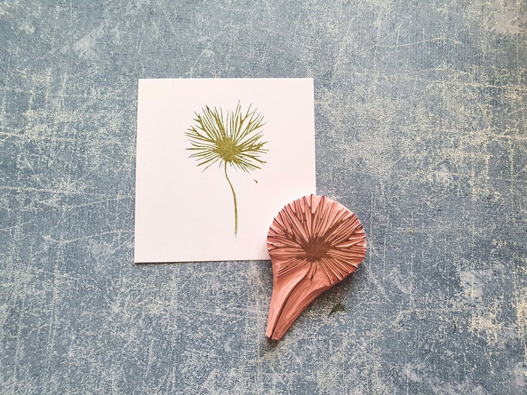 Dandelion Rubber Stamp for Scrapbooking, Wild Flower Stamp for ...
