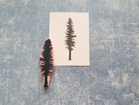Tree Rubber Stamp for Cardmaking Wildlife Christmas Nature | Etsy