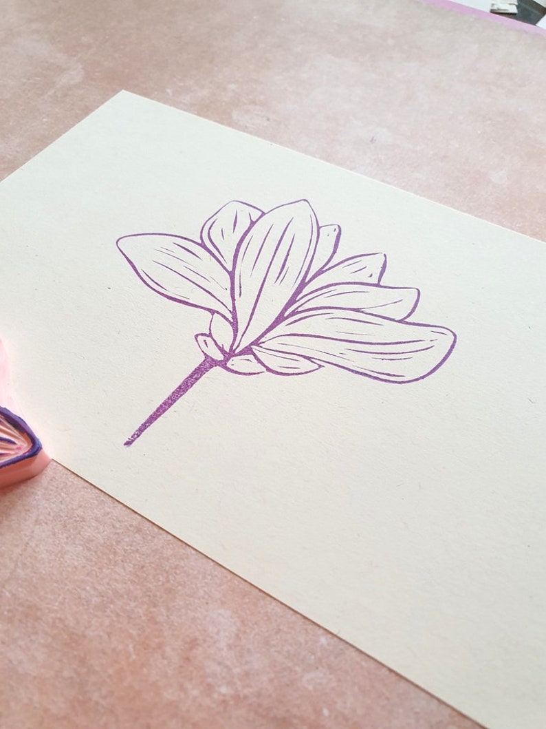 Magnolia rubber stamp for scrapbooking blossom flower stamp | Etsy