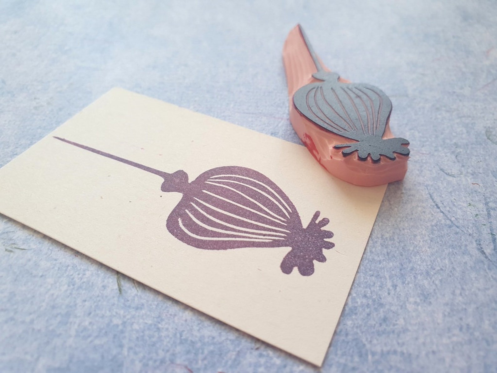 Poppy Pod Rubber Stamp for Junk Journal Wild Garden Stamp for - Etsy