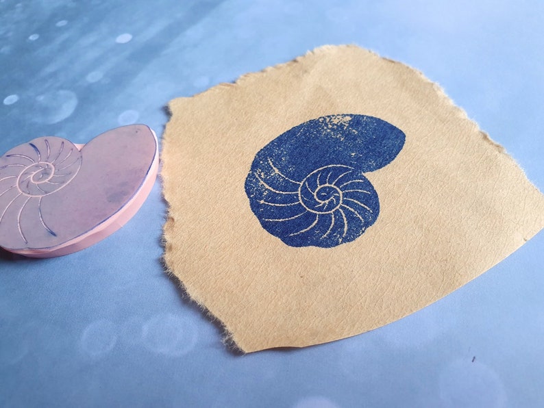 Shell rubber stamp for daily planner Ocean shell stamp for | Etsy