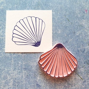 Seashell Rubber Stamp for Scrapbooking, Hand Carved Bullet Journal ...