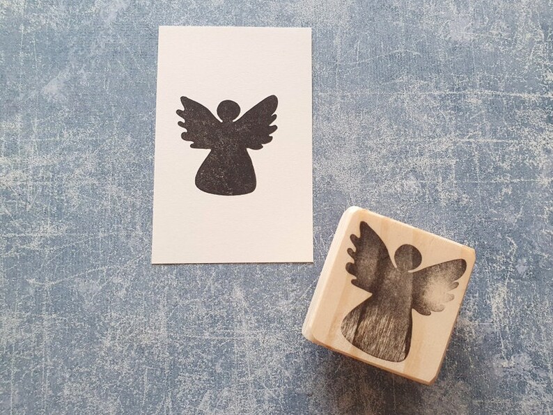 Vintage Angel Rubber Stamp for Christmas Card, Handmade Holiday Decor ...