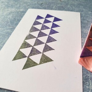 Triangles Rubber Stamp for Art Journal, Texture Background Stamp ...