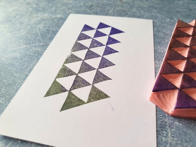 Triangles Rubber Stamp for Art Journal Texture Background - Etsy