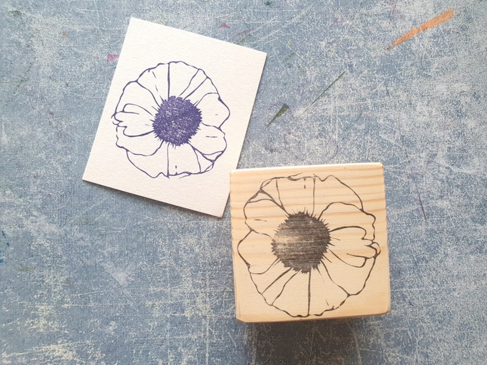 Blossom Flower Rubber Stamp for Cardmaking Floral Stamp for | Etsy