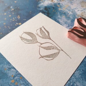Cotton Rubber Stamp for Printing on Fabric, Organic Stamp for Business ...
