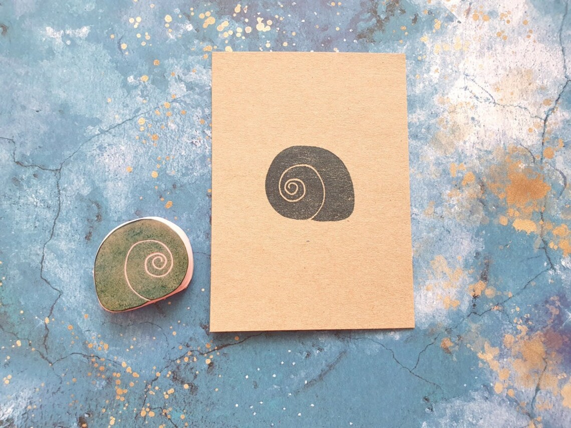 Shell rubber stamp for daily planner Ocean shell stamp for | Etsy