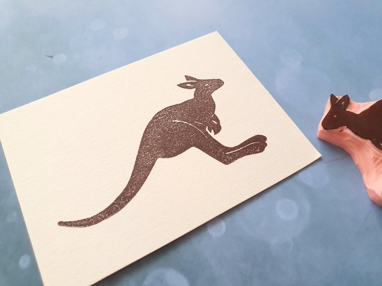Kangaroo Rubber Stamp for Travelers Journal, Australian Animal Stamp ...