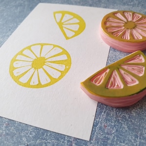 Fresh Lemon Slice Rubber Stamp Set, Lime Stamp, Gift for Summer Fruit ...