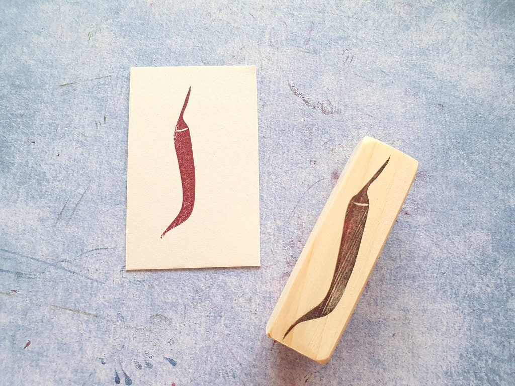 Chili Pepper Rubber Stamp for Kitchen Journal, Vegetable Stamp for ...