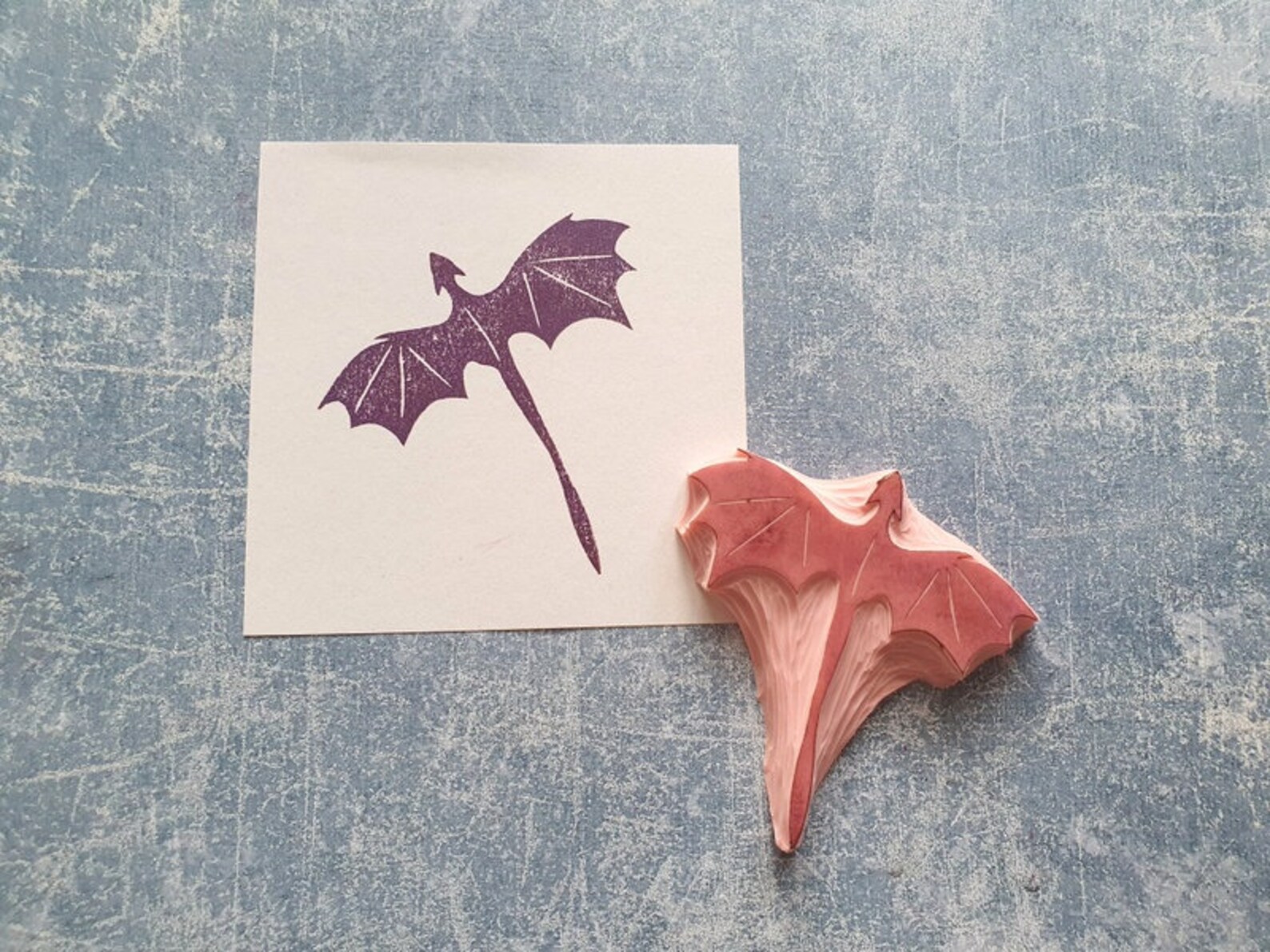 Dragon Rubber Stamp for Junk Journal, Flying Dragon for Birthday Boy ...