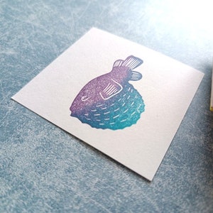 Pufferfish Rubber Stamp for Art Journaling, Fish Rubber Stamp for ...