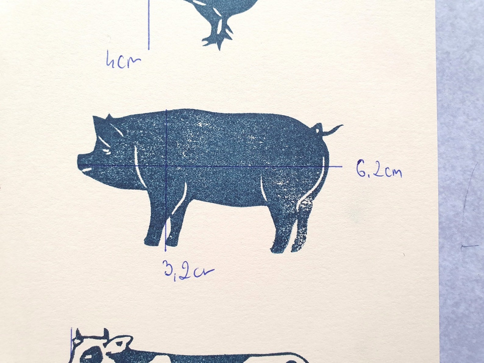 Pig Rubber Stamp for Cardmaking Farm Animal Stamp for - Etsy
