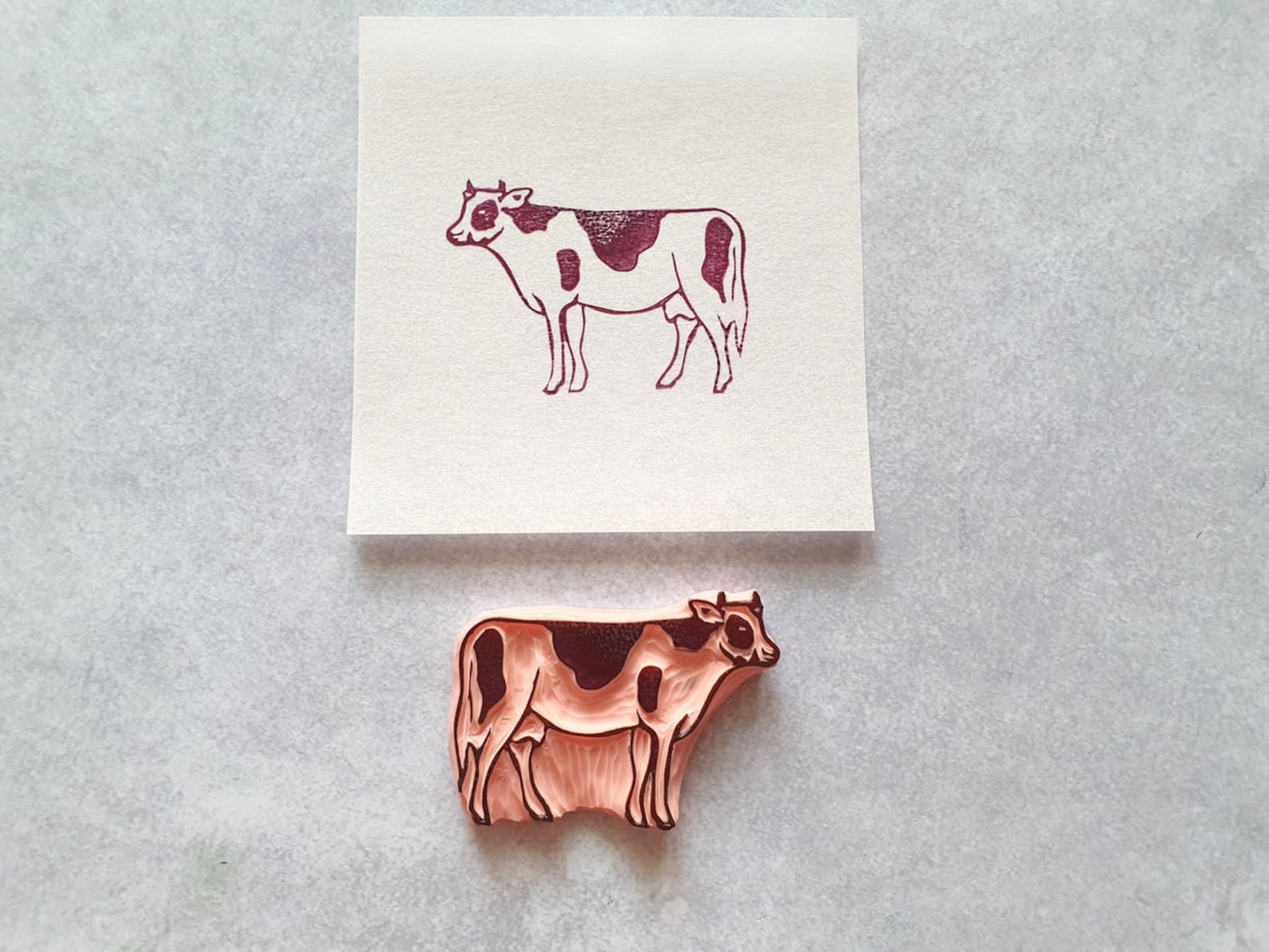 Cow Rubber Stamp for Scrapbooking Farm Animal Stamp for Fresh - Etsy