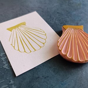 Seashell Rubber Stamp for Scrapbooking, Hand Carved Bullet Journal ...