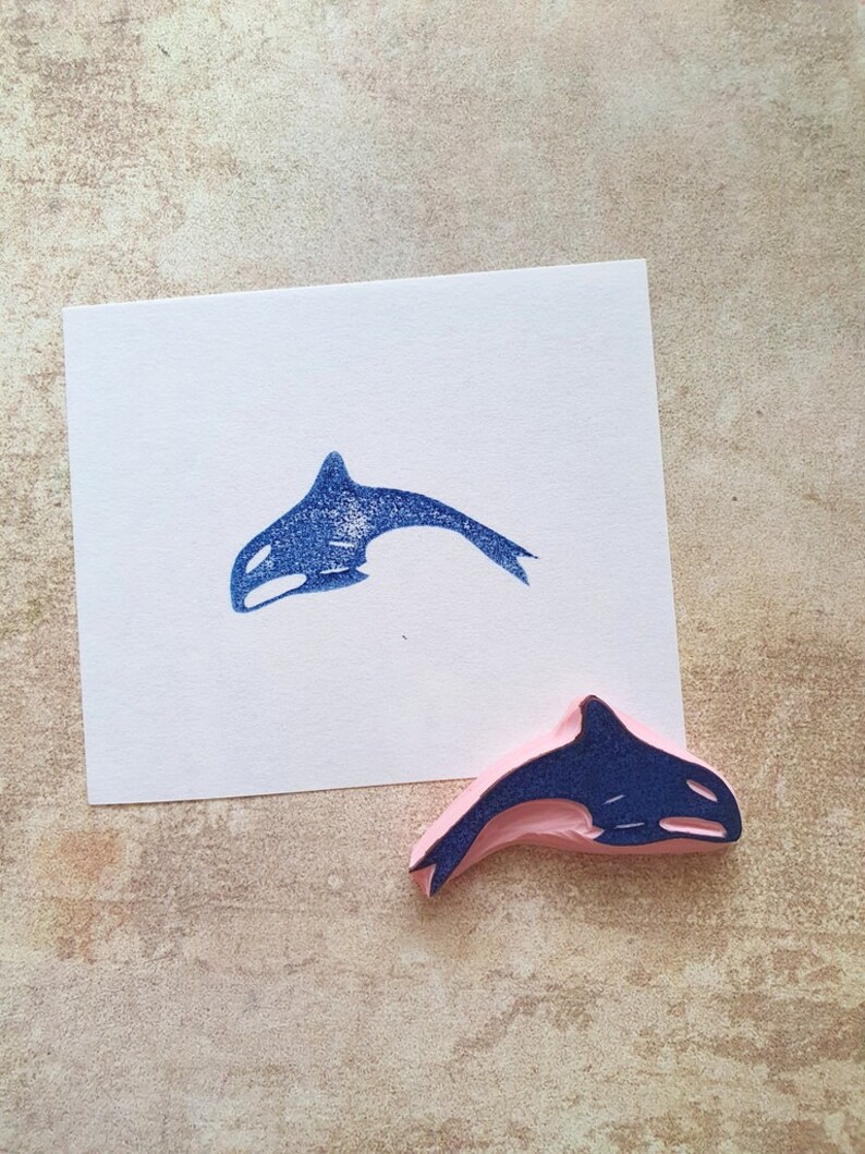 Dolphin rubber stamp for bullet journal whale animal stam for | Etsy