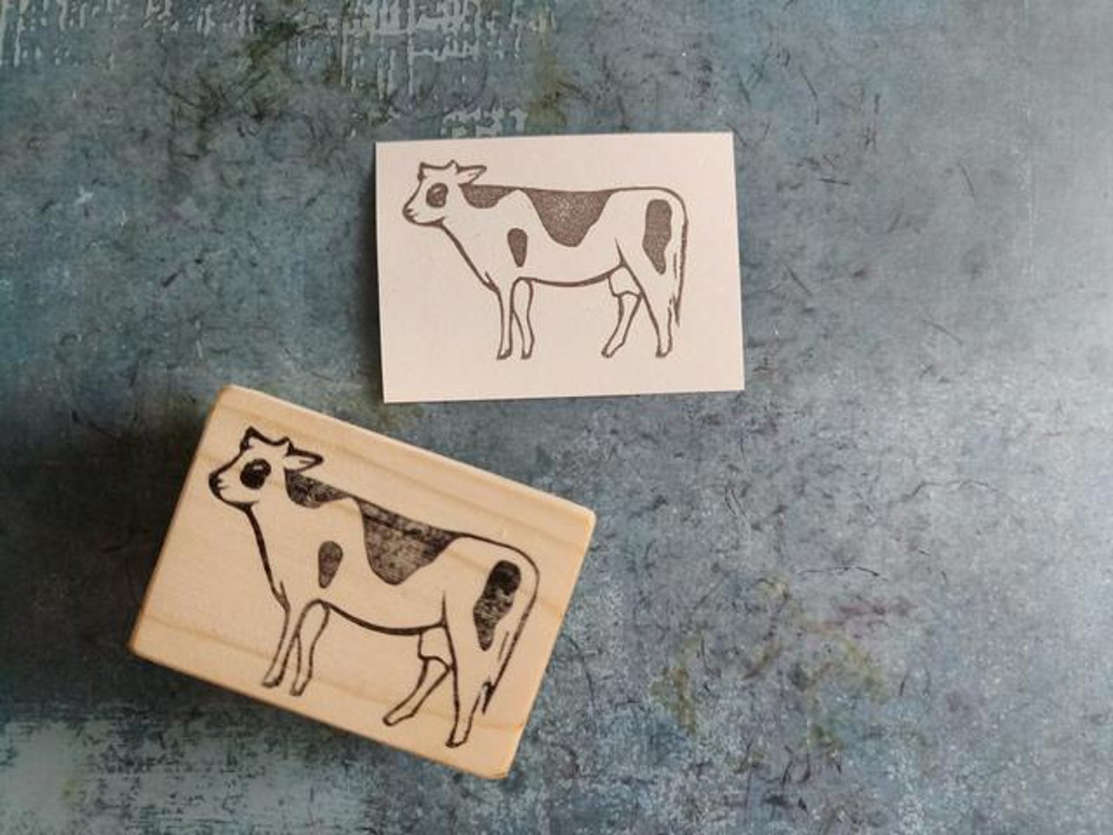Cow Rubber Stamp for Scrapbooking, Farm Animal Stamp for Fresh Market ...