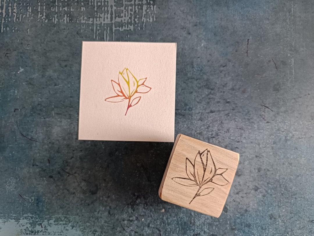 Magnolia Rubber Stamp, Garden Flower Ephemera, Cardmaking Handmade ...