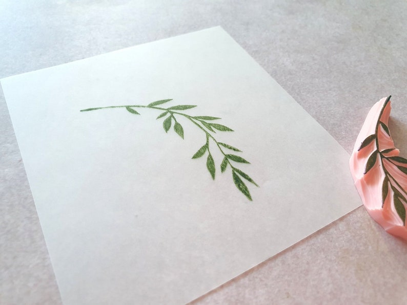 Twig rubber stamp for wreath printing country wedding branch | Etsy