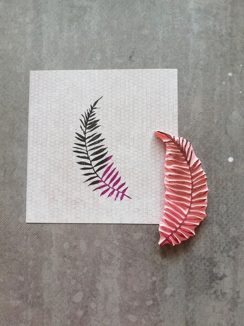 Leaf Rubber Stamp, Autumn Leave Stamp for Art Journal, Forest Plant ...