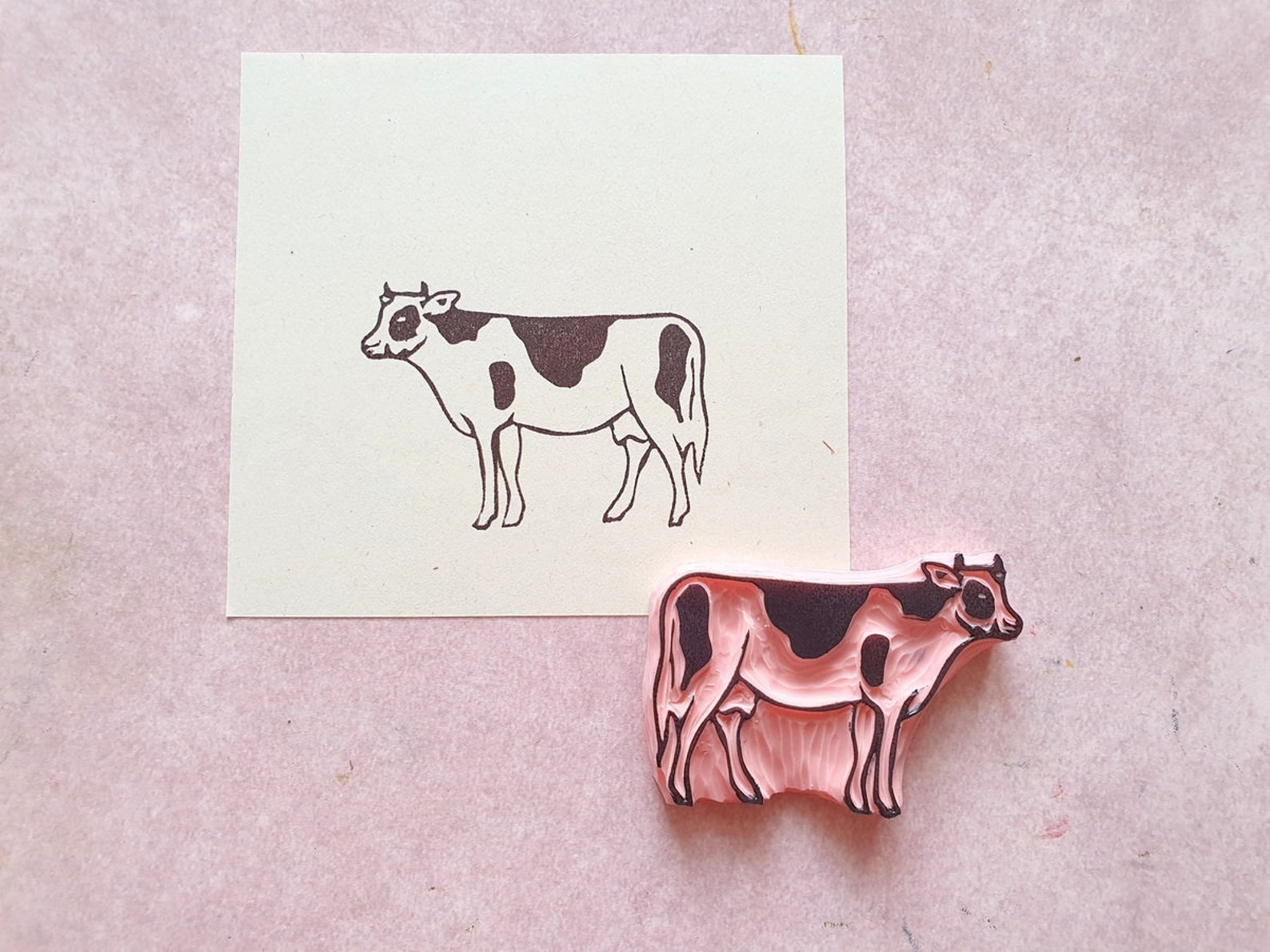 Cow Rubber Stamp for Scrapbooking Farm Animal Stamp for Fresh - Etsy