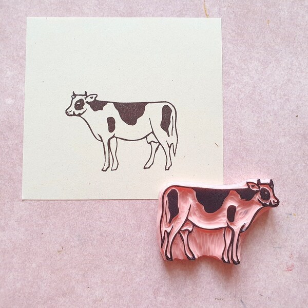 Cow Rubber Stamp - Etsy