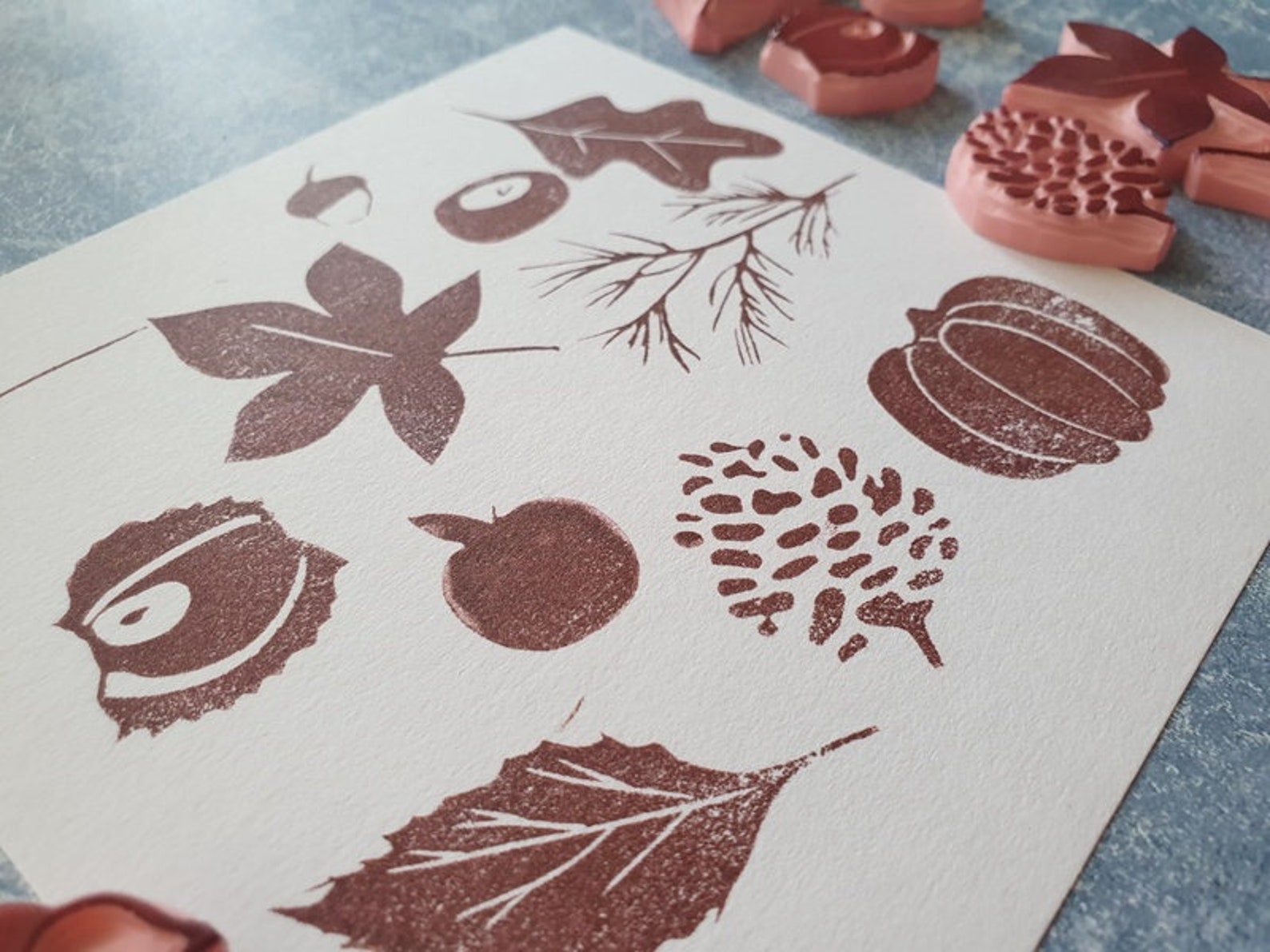 Autumn Rubber Stamp Set of 11 For, Fall Bullet Journal Decor, Waldorf ...