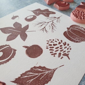 Autumn Rubber Stamp Set of 11 For, Fall Bullet Journal Decor, Waldorf ...