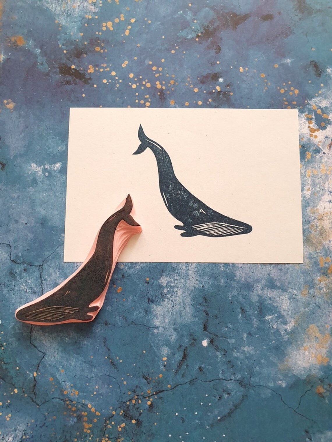 Whale Rubber Stamp for Cardmaking, Ocean Animal Stamp for Scrapbooking ...