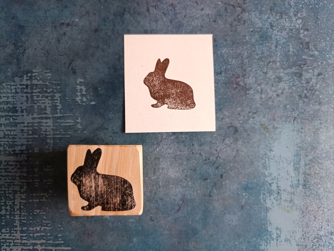 Rabbit Rubber Stamp for Easter Card, Cute Bunny Stamp for Spring Decor ...