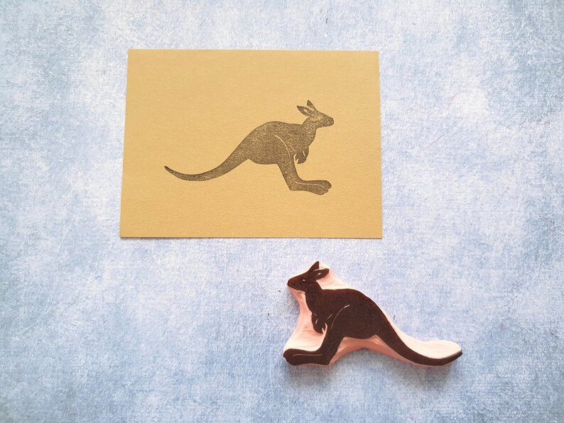 Kangaroo Rubber Stamp for Travelers Journal, Australian Animal Stamp ...