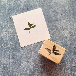 Green Tea Leaf Rubber Stamp, Herbal Leave Stamp, Bullet Journal ...
