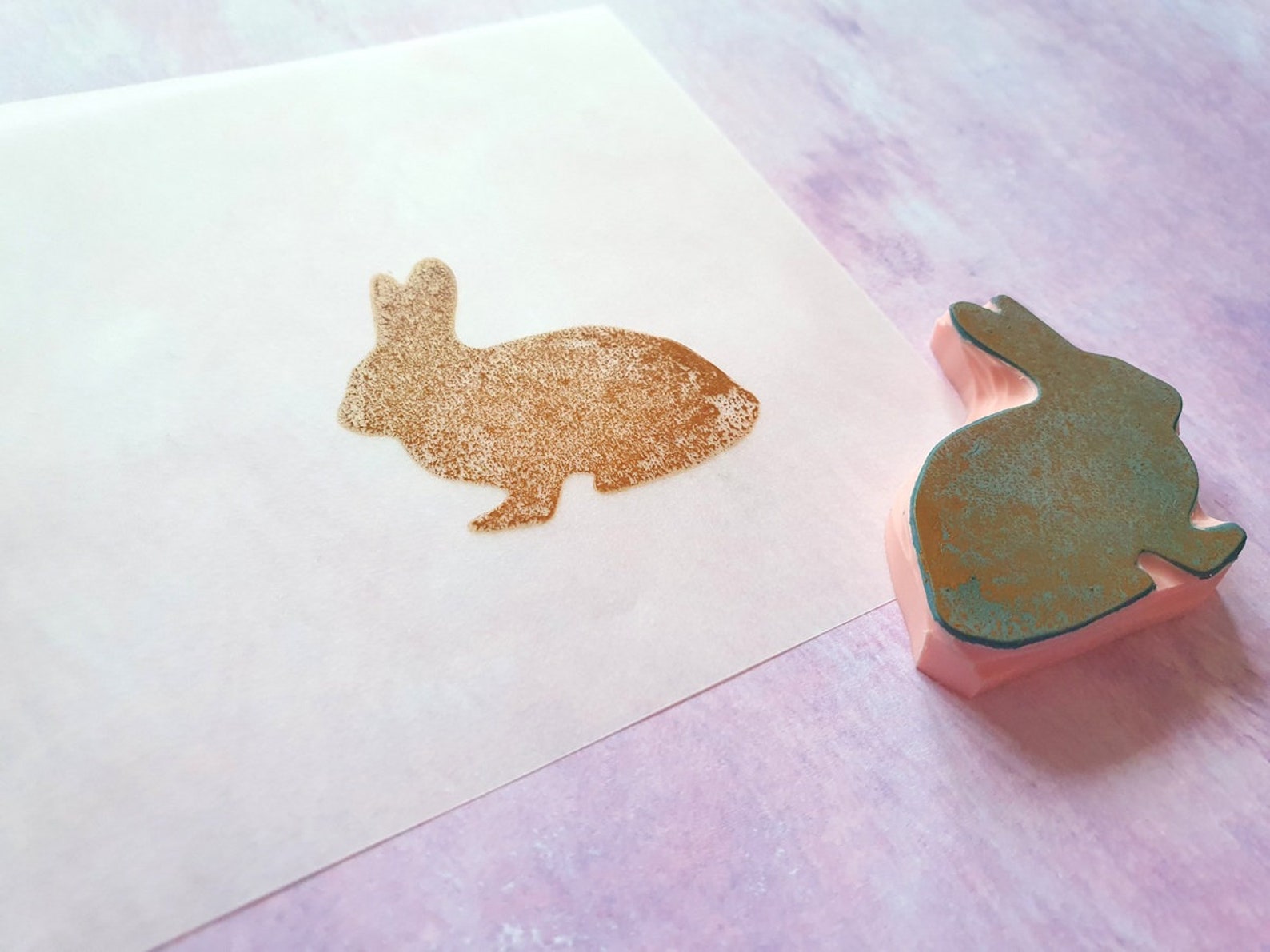 Rabbit Rubber Stamp for Easter Card Cute Bunny Stamp for | Etsy