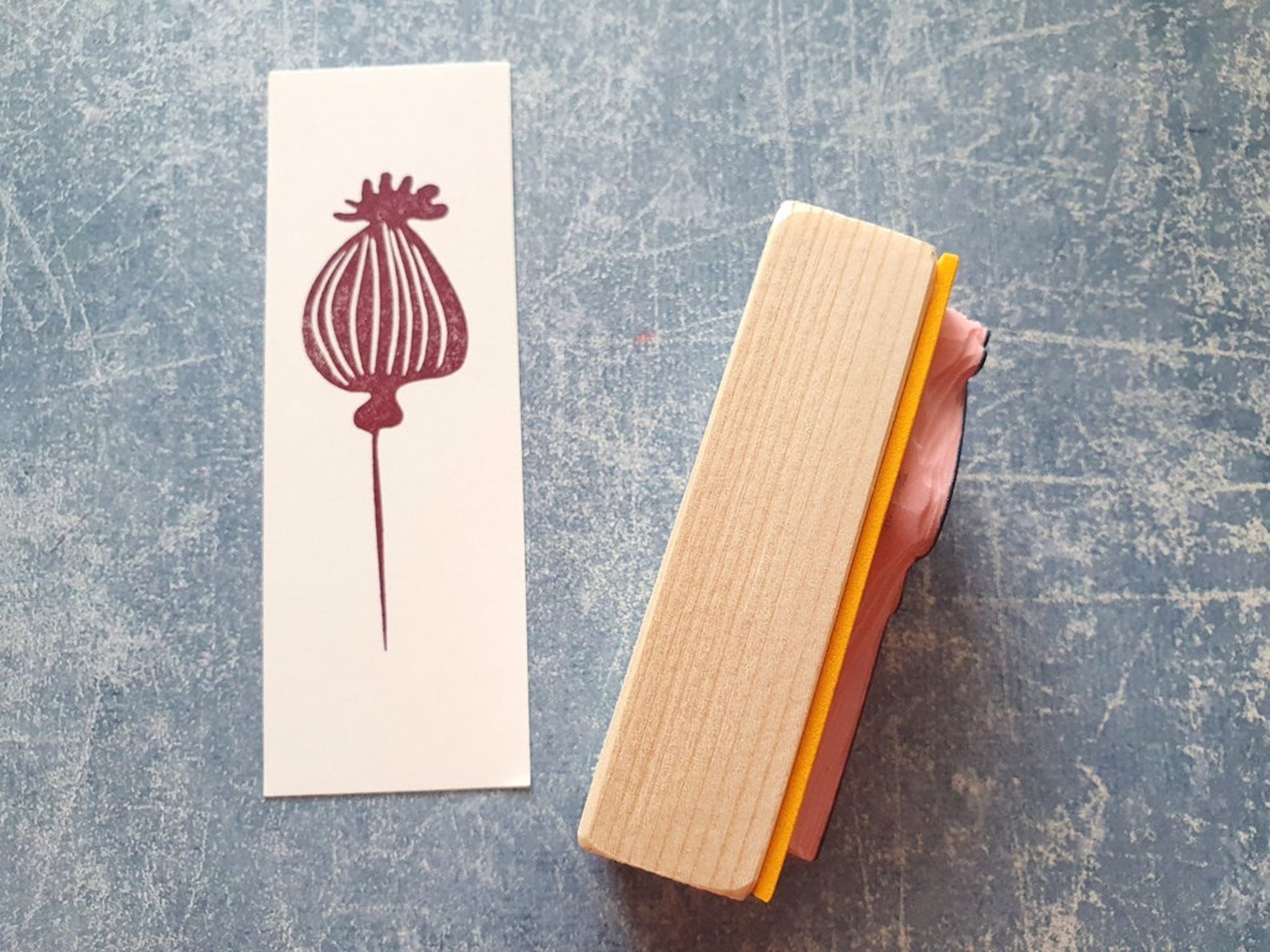 Poppy Pod Rubber Stamp for Junk Journal Wild Garden Stamp for - Etsy