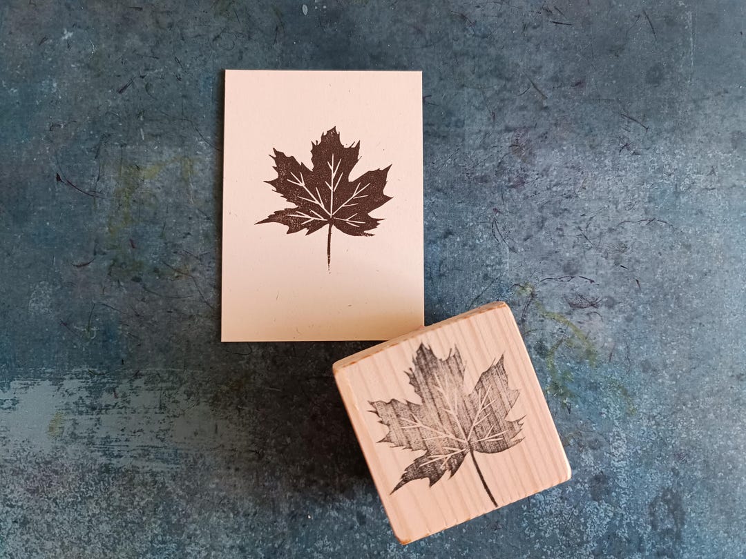 Maple Leaf Rubber Stamp, Autumn Leaf for Bullet Journal, Fall ...