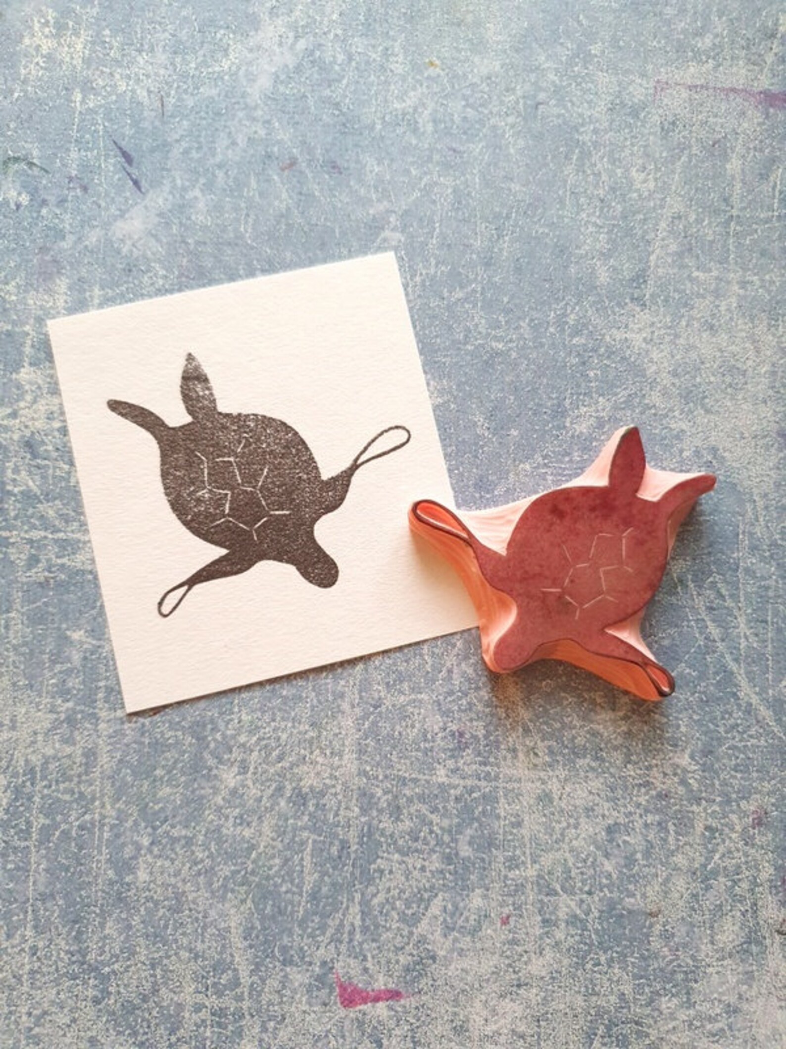 Turtle Rubber Stamp for Journaling Sea Life Stamp for | Etsy