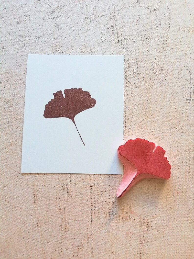Ginkgo leaf stamp for cardmaking fall rubber stamp for bullet | Etsy