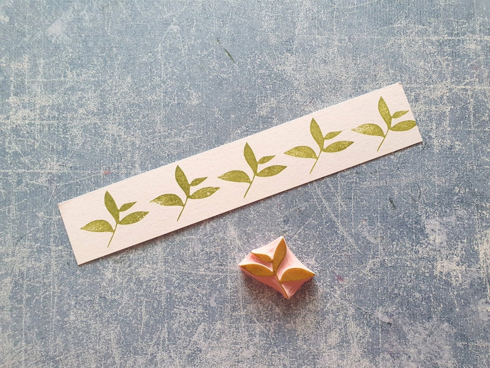 Green Tea Leaf Rubber Stamp, Herbal Leave Stamp, Bullet Journal ...