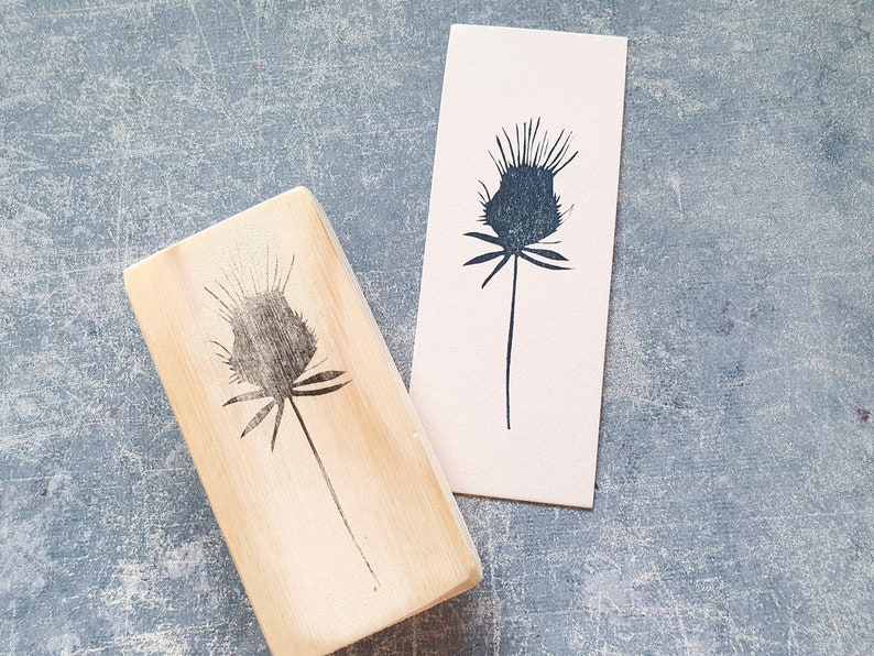 Thistle Rubber Stamp for Junk Journal Wild Flower Stamp for | Etsy