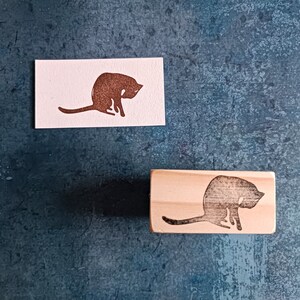 Cat Rubber Stamp for Journaling, Hand Carved Cat Stamp for Crafting ...
