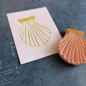 Seashell Rubber Stamp for Scrapbooking, Hand Carved Bullet Journal ...