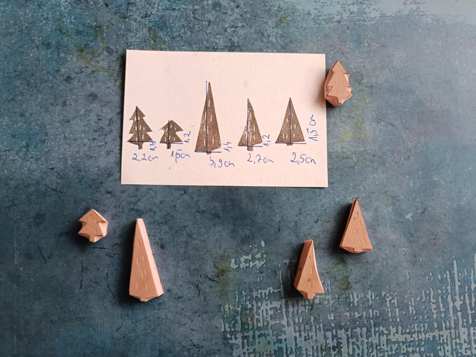 Christmas Tree Rubber Stamp Set, Winter Scenery Stamp for Scrapbooking ...