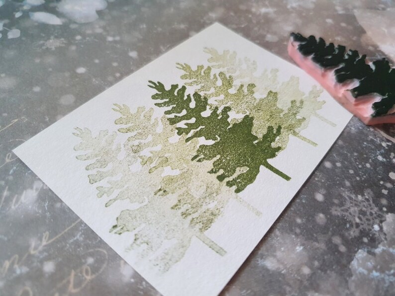 Tree Rubber Stamp Fo Christmas Wishes, December Daily Journaling Stamp ...